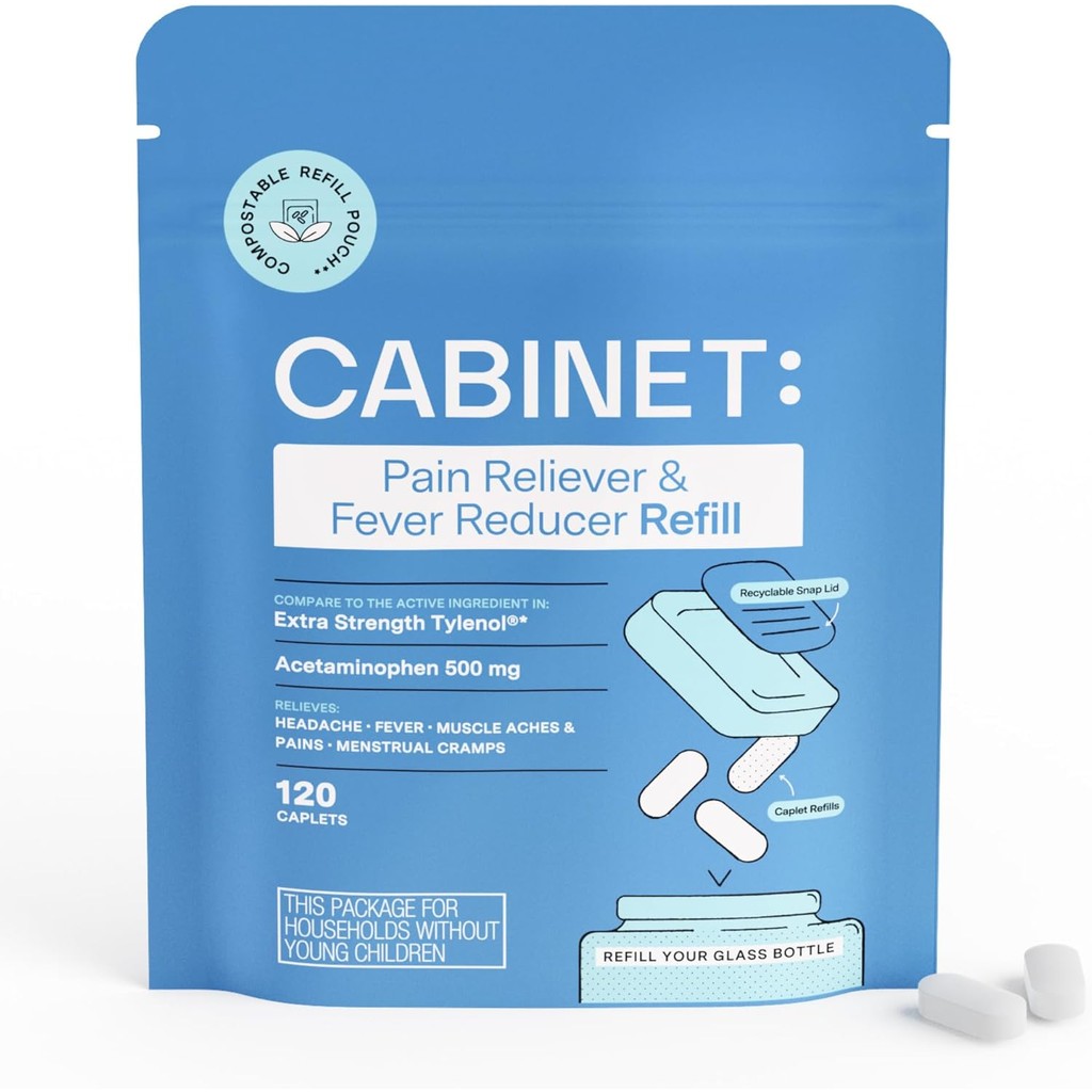 Cabinet: 500mg Acetaminophen for Headache Relief, Toothaches, Sore ...