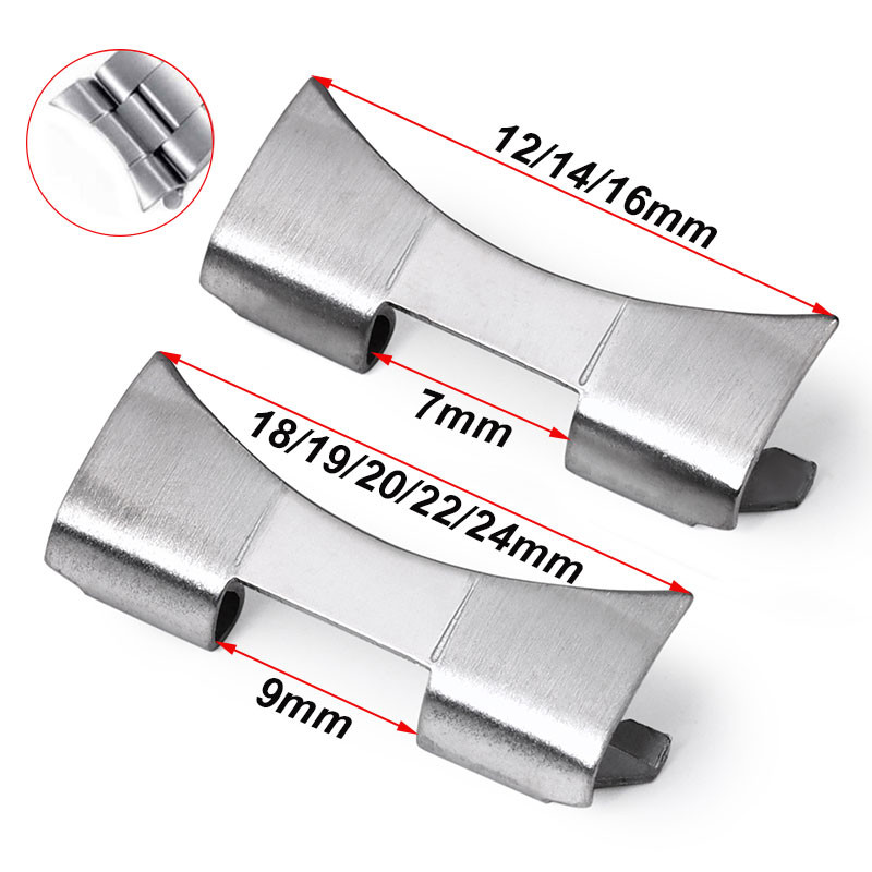 Universal Watch Band Curved End Link Stainless Steel Connector Metal ...