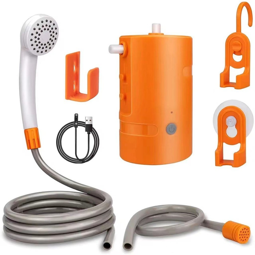 Camping Shower Outdoor Electric Shower Pump Rechargeable Shower Folding ...