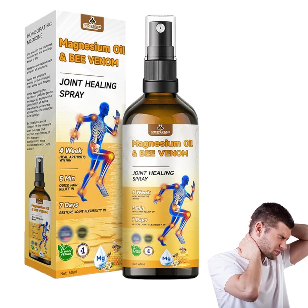 Ourlyar Magnesium Oil Bee Venom Joint Healing Spray, Professionnel Bee ...