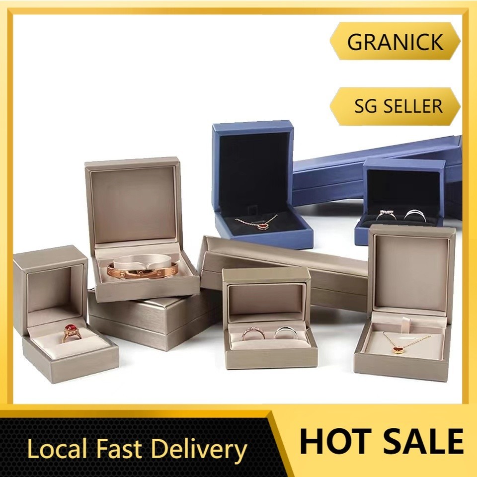 PU Leather Ring Box Satin cloth jewelry box Bracelet Necklace Box ...