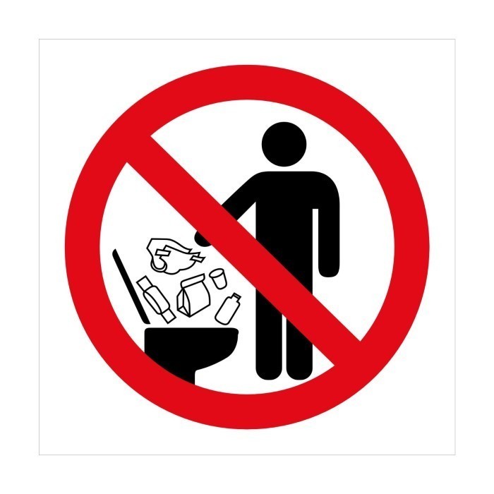 Vinyl cut Toilet Sticker prohibited from littering in the Toilet ...
