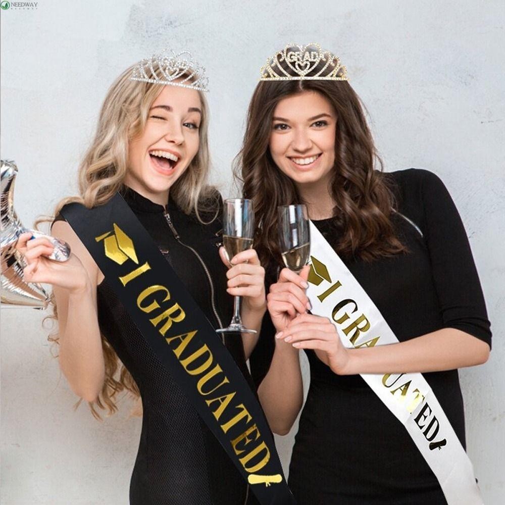 NEEDWAY Graduated Satin Sashes Graduation Etiquette Belts Satin Silk I ...