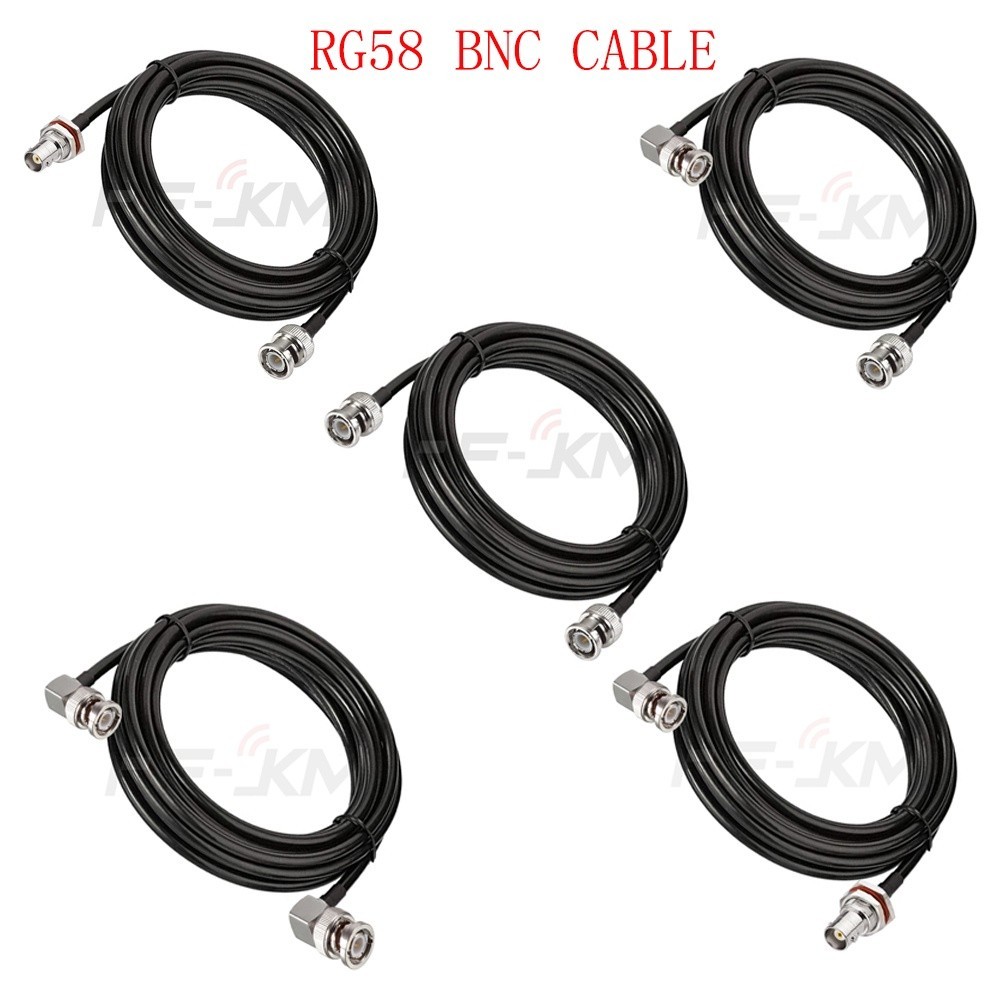 Rg58 Coaxial Bnc Male To Bnc Male Female Jack Plug Rf Cable 50 Ohm Crimp Connector Double Bnc 