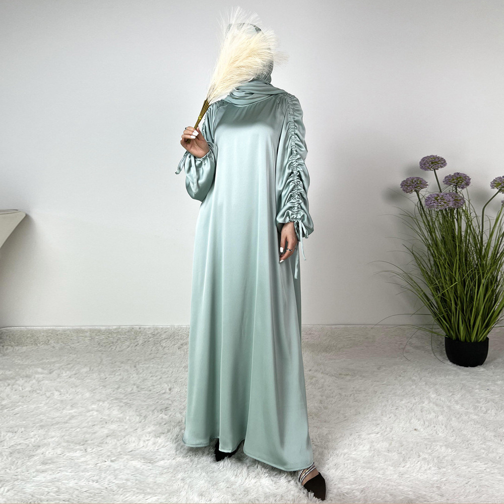 Ramadan Abaya Satin Maxi Dress Turkey Kaftan Caftan Marocain Muslim For Women Vestido Islam ...