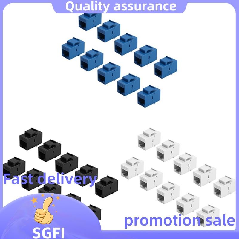 10Pcs RJ45 Connector Keystone Jack Cat6 Extension Coupler Ethernet ...