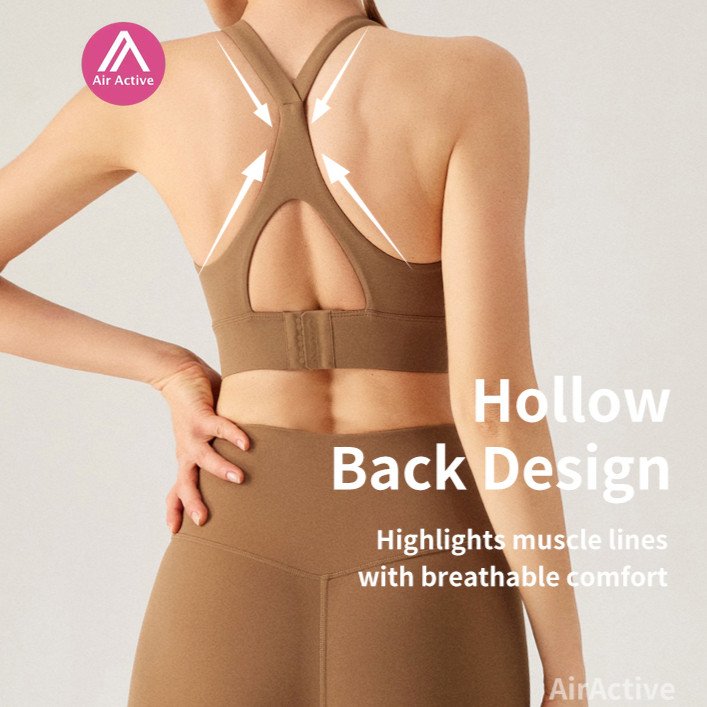 AirActive FeatherLite Sports Bra Barely-There Feel Hollow-Out Back Design High Support ...