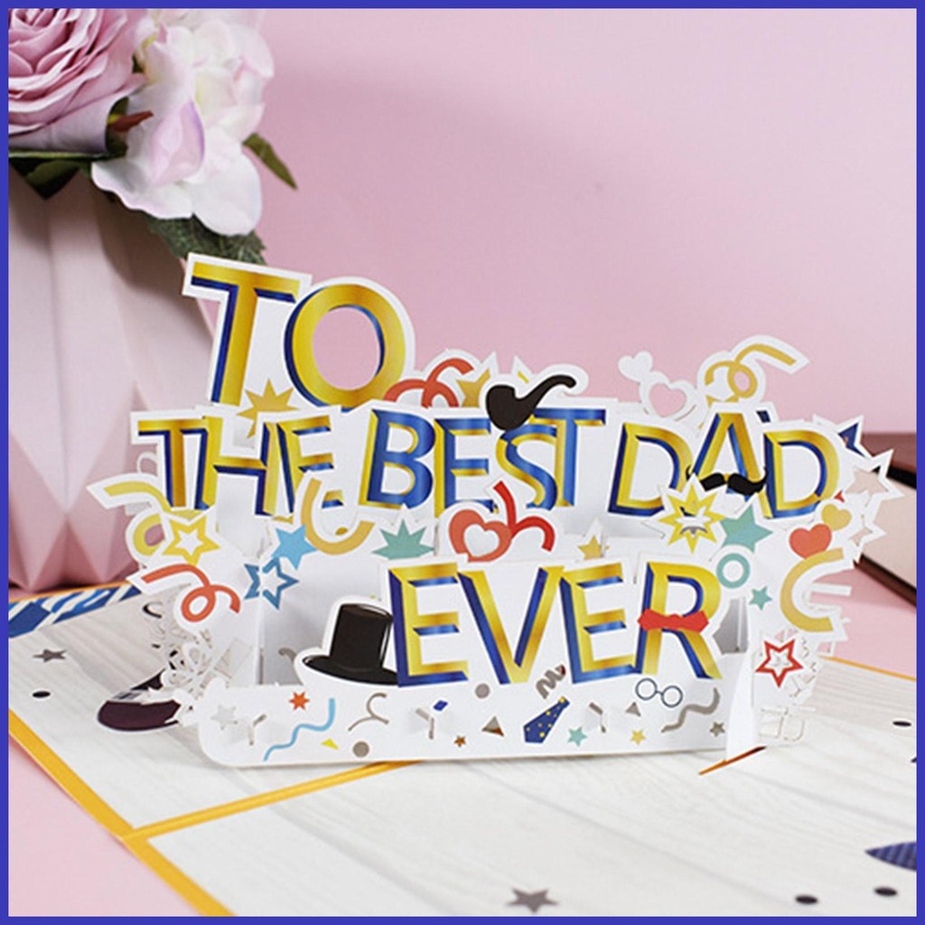 Father's Day Card Pop Up 3D Paper Father Card Envelope Included Father ...