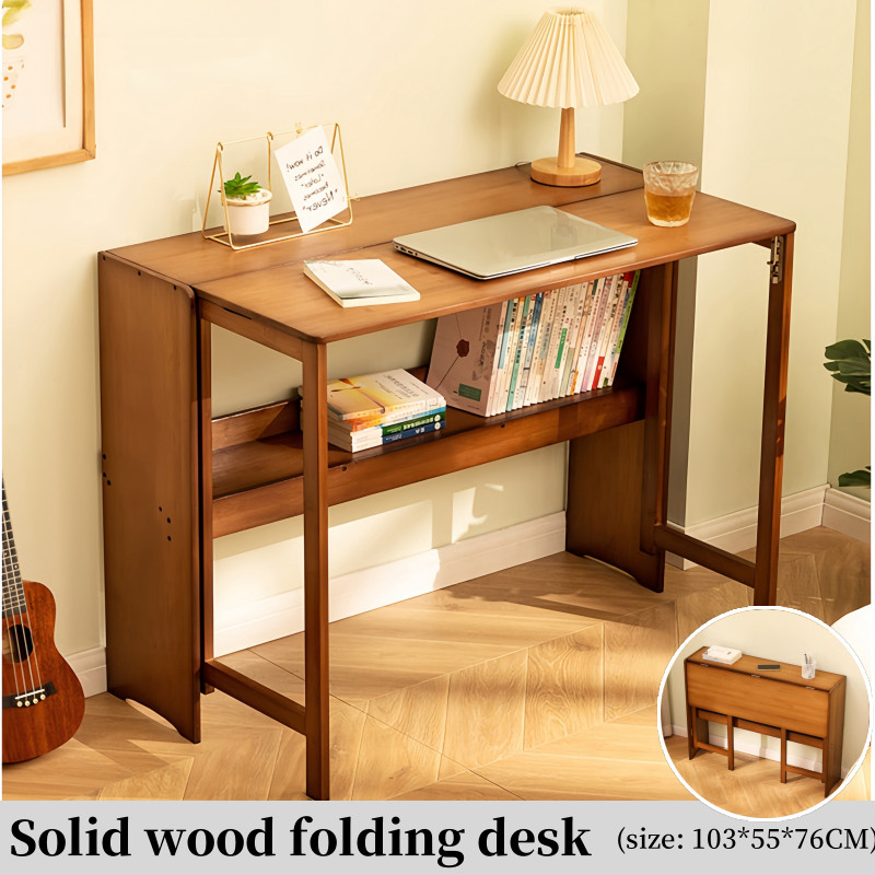 Foldable storage table small household study table folding desk office ...