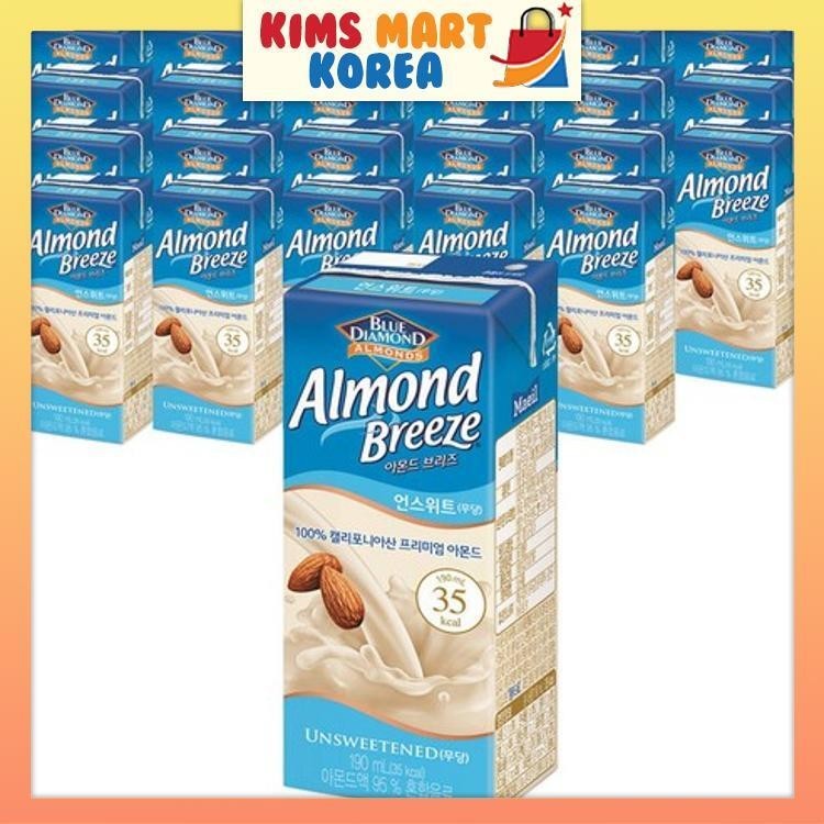 Blue Diamond Almond Breeze Unsweetened Korean Best Selling Food 190ml x 24pcs | Shopee Singapore