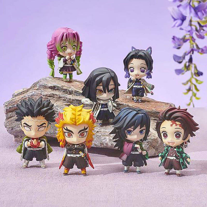 Demon Slayer Q-version Figurine Tanjiro/Giyuu/Kyoujurou PVC Miniature ...