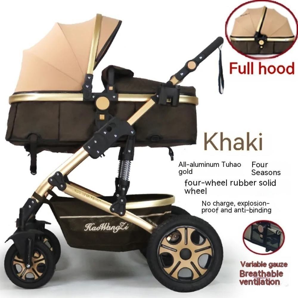Baby Stroller Can Sit, Lie Down And Fold Two-way Four-season Light ...