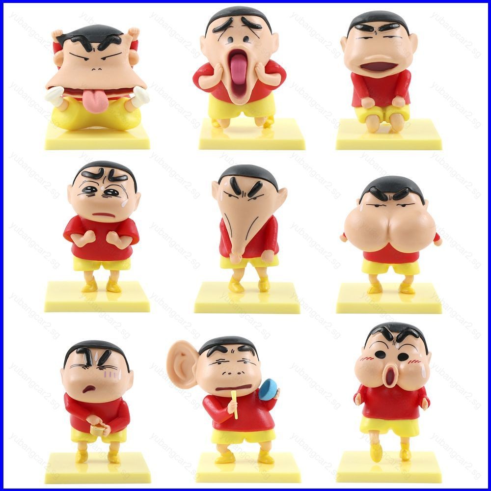 Yu2 9pcs Crayon Shin-chan Action Figure Nohara Shinnosuke Funny memes ...