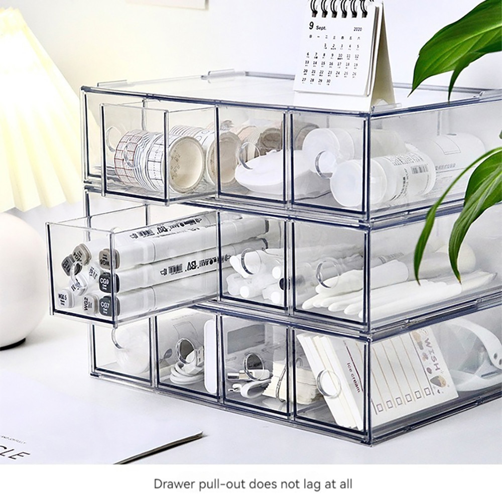Acrylic cosmetics storage box Transparent Desktop Organizer Box ...