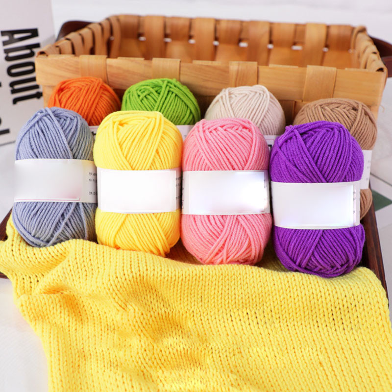 Milk Cotton Yarn 4 Strands Knitting Crochet Yarn Baby Wool Yarns High ...