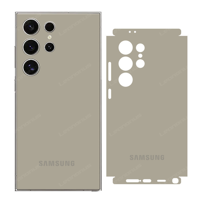 Titanium Color Skin with Logo for Samsung Galaxy S22 S23 S24 Ultra Back ...
