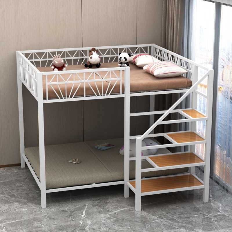 Bunk Bed Iron Art Loft Bed Apartment Small Space Saving Double Bed ...