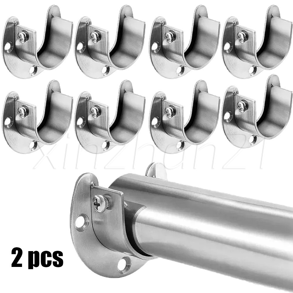 Flange Base Clothes Pole - Thick Stainless Steel, Adjustable,round Tube ...