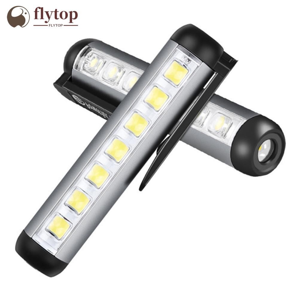 FLYTOP Mini LED Flashlight XPE + COB Lamp Beads Ultra Bright Torch With ...