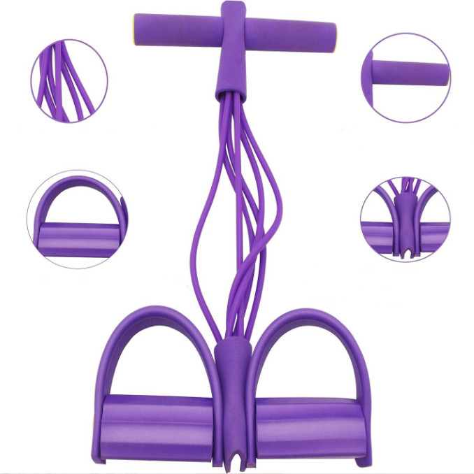 Yoga Pilates Fitness Puller Sit Up Pull Rope Workout Tension Rope Tummy ...
