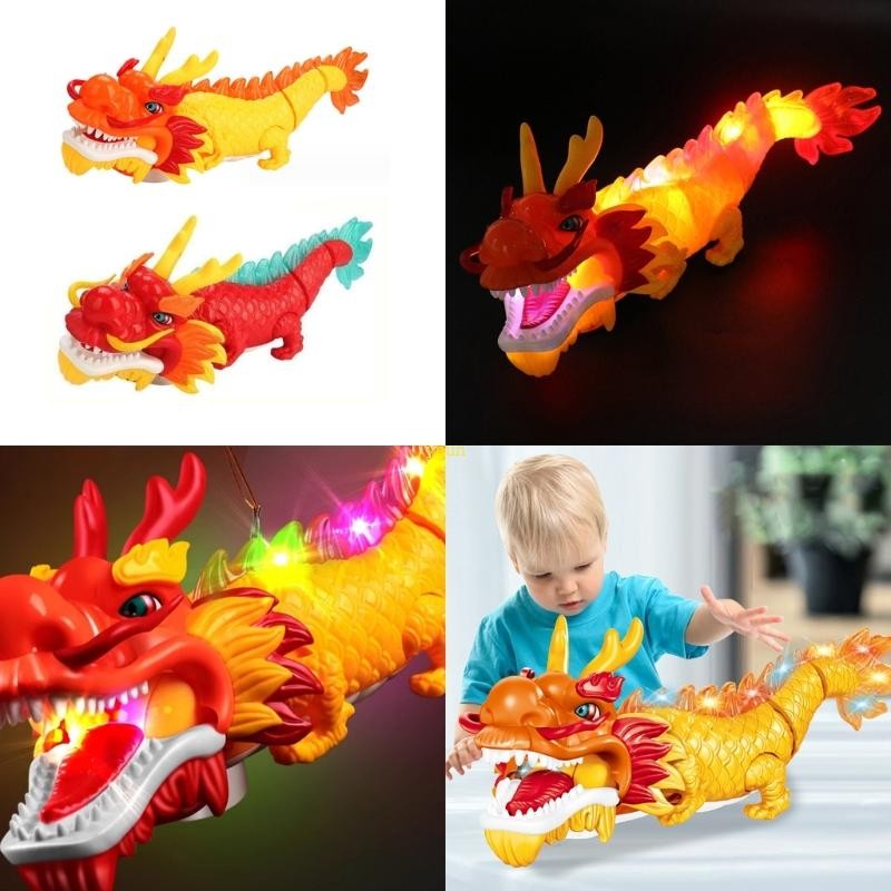 youn LED Flashing Dancing Dragon Toy for Children Wiggling Dragon Dance ...