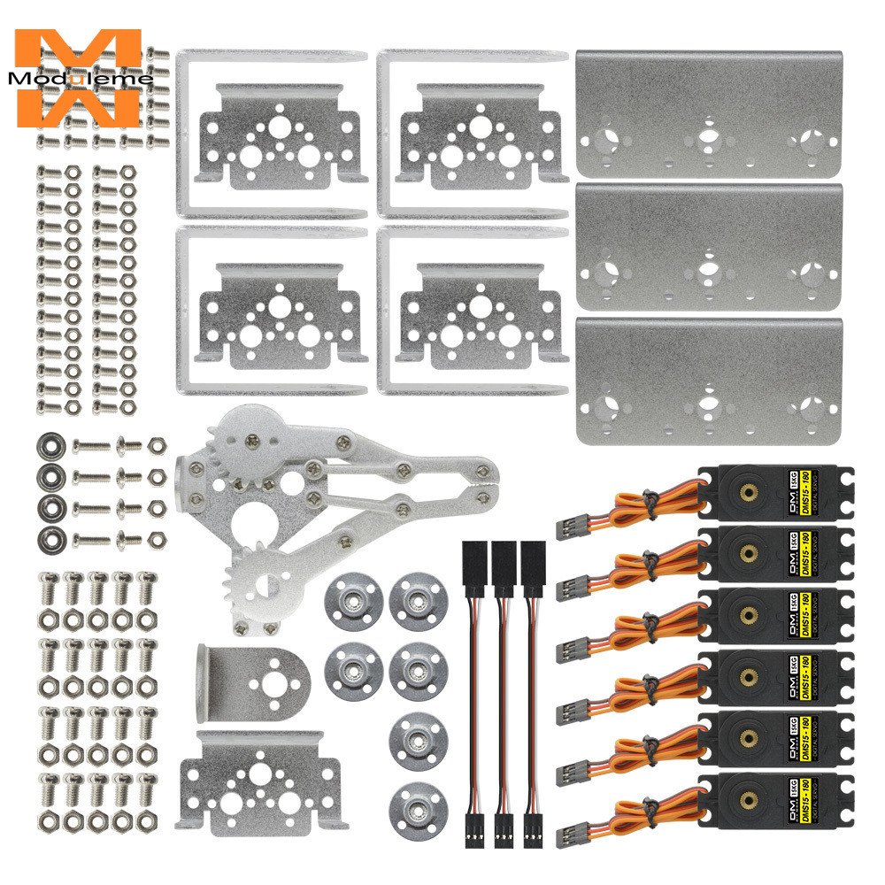 6-Degree-of-Freedom Robot Arm Full Set Structural Parts Simulates Servo ...