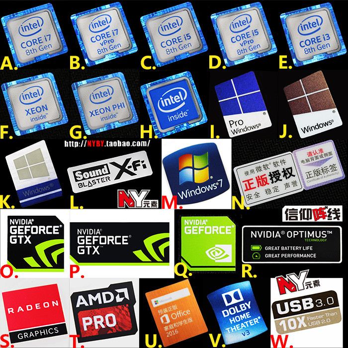 New Sticker Original core 8th Generation core i5 i7 Xeon Computer 8th ...
