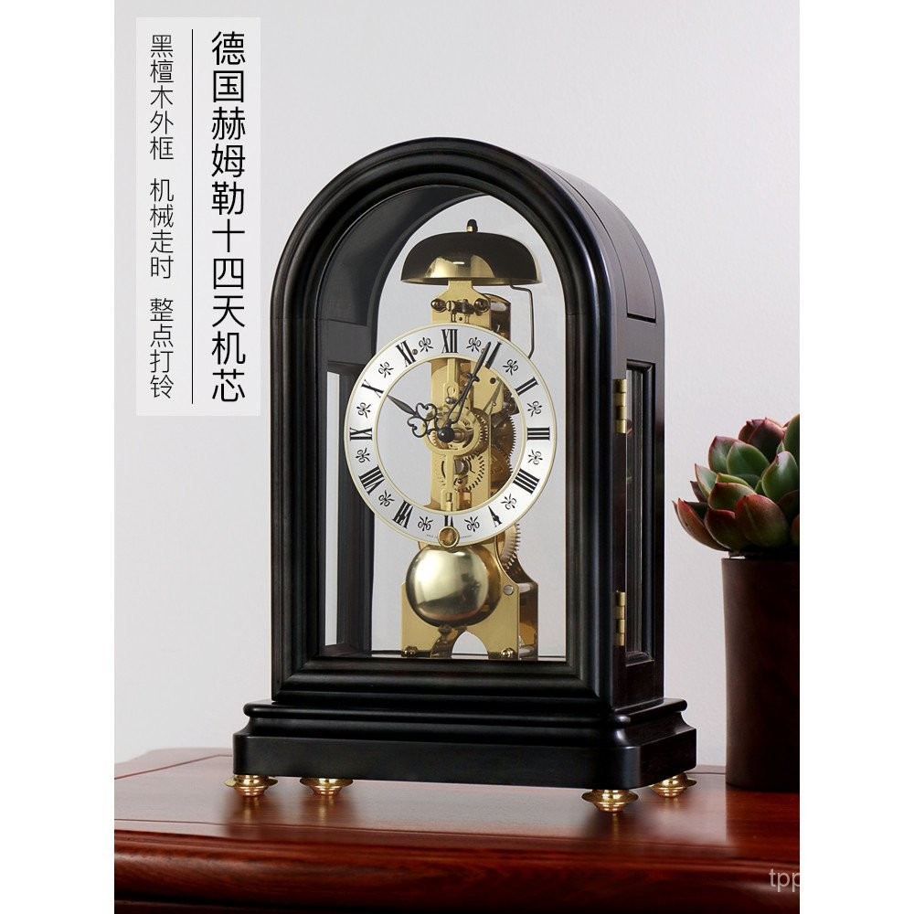 Han Dynasty Style Clock Table Clock Living Room Black Ebony Wood ...