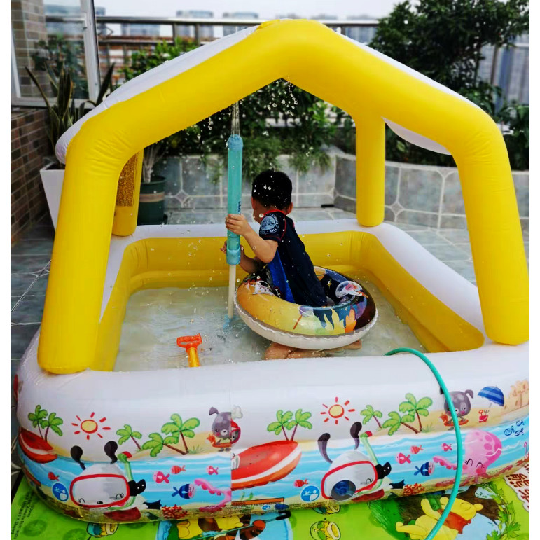 bestway Awning Removable Square Inflatable Swimming Pool 0-6Year Old ...