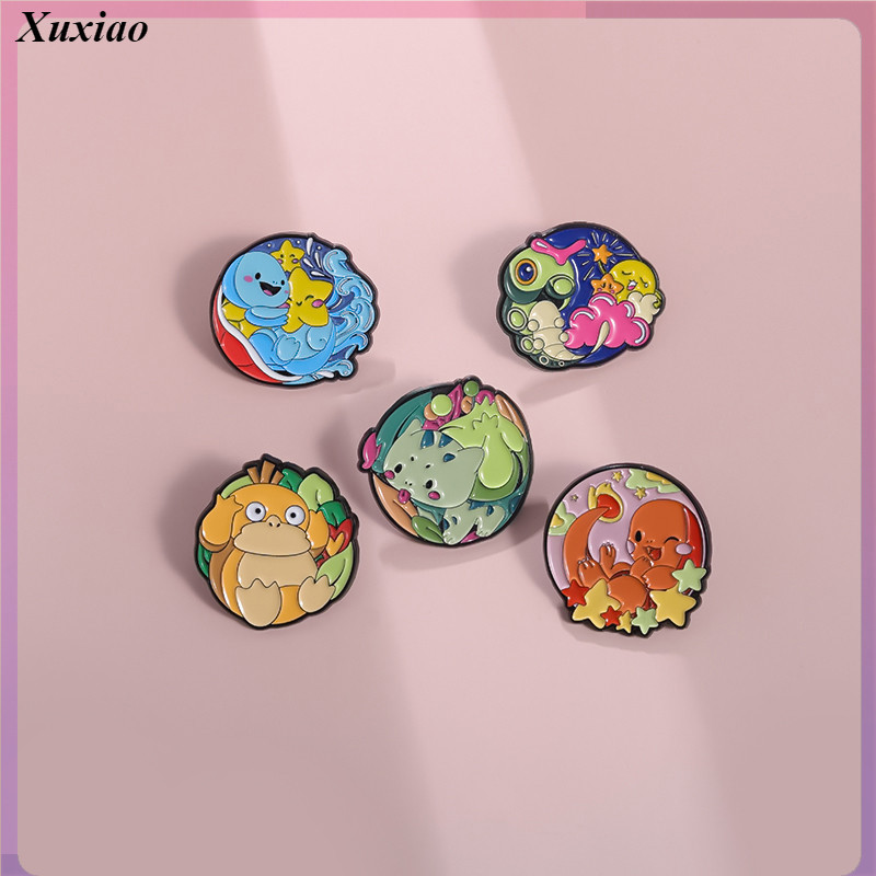 Cartoon Animal Pokémon Enamel Brooch Up To Duck Elf Enamel Brooch ...