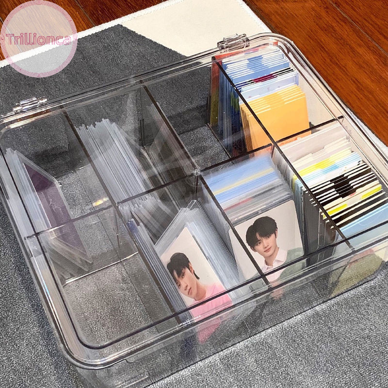 Trillionca Compartment Flip Box Acrylic Transparent Display Box Blind ...