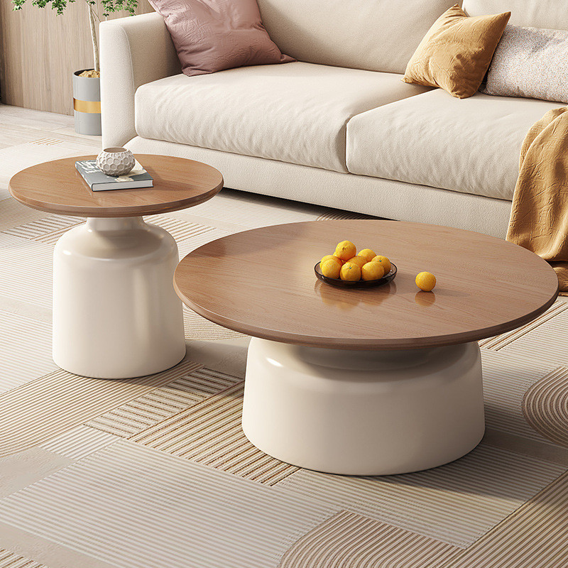 [SG Sellers] Round Coffee Table Small Apartment Side Table Solid Wood ...