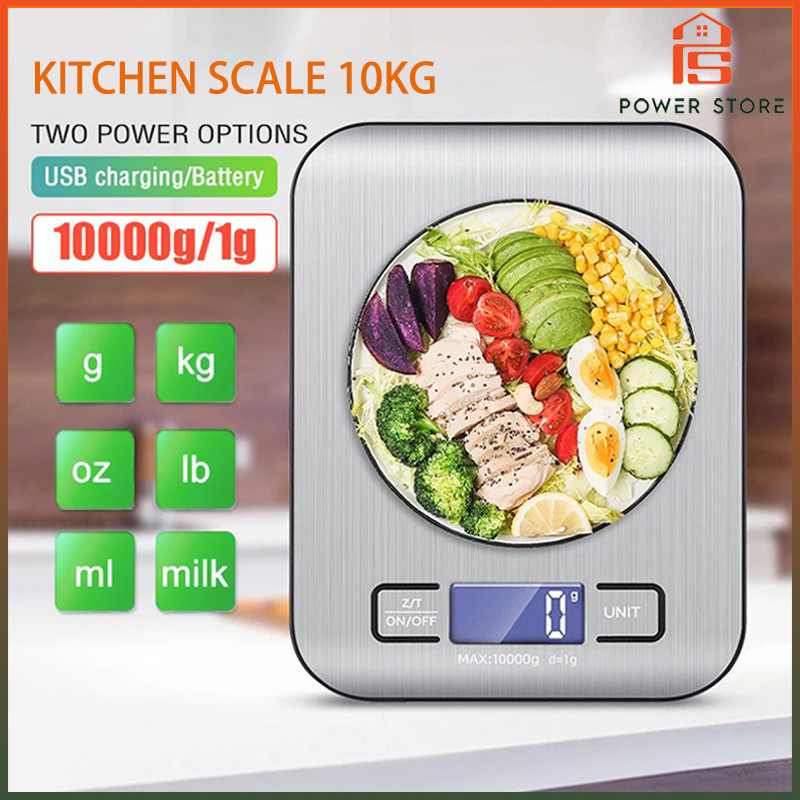 10KG/1g Digital Kitchen Scale Weighing Scales Machine Weigh Cooking ...