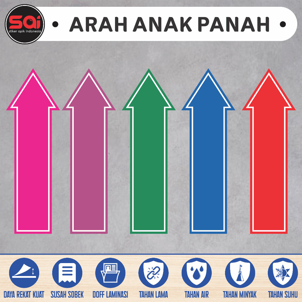 Waterproof ARROW VINYL STICKER / ARROW DIRECTION STICKER / STAIR UP AND ...