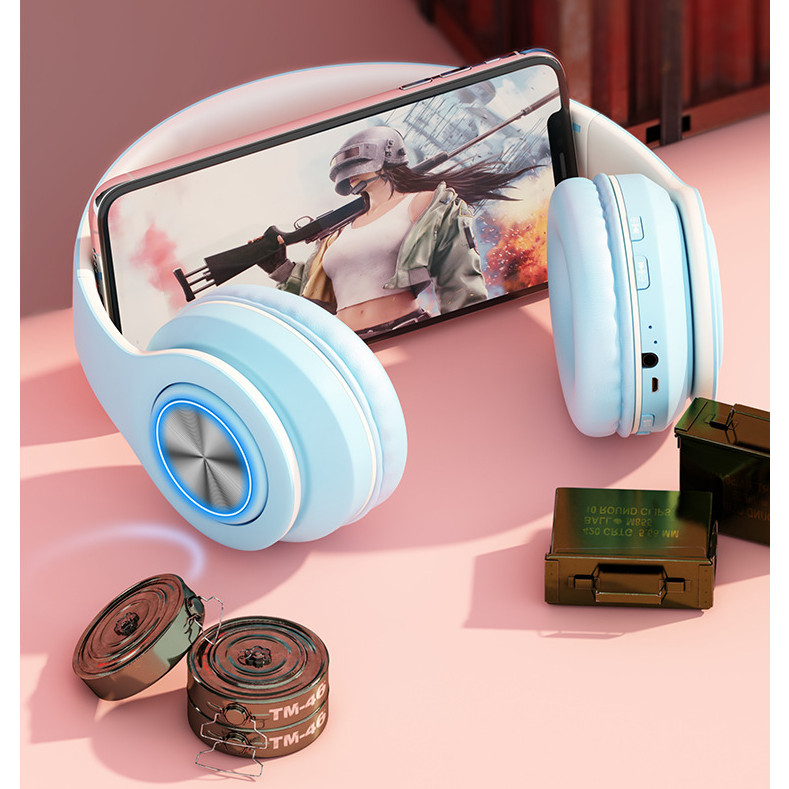 Macaron LED color bluetooth headset high fidelity stereo wireless ...