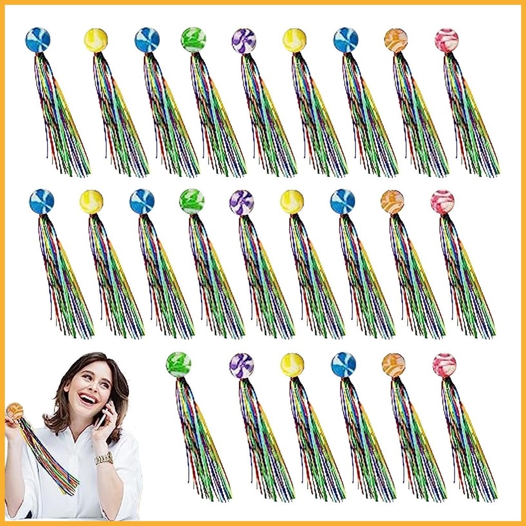 Bounce Ball Fidget Toy 24x Spring Rubber Ball Game Hand-eye Training ...