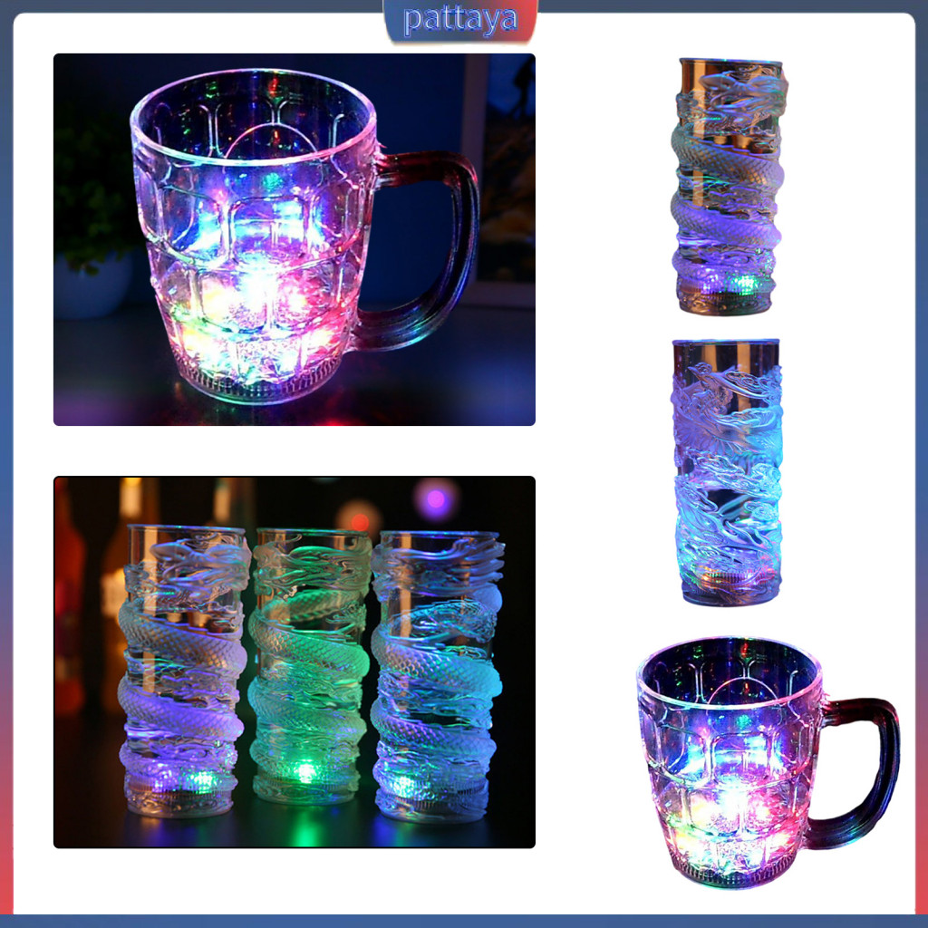 {pattaya} Dragon Pattern Cup Novelty Drinking Glass Dragon Led Color ...