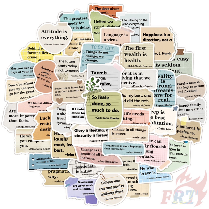 50Pcs/Set Healing Quotes . Label Art Series 02 Stickers DIY Fashion ...