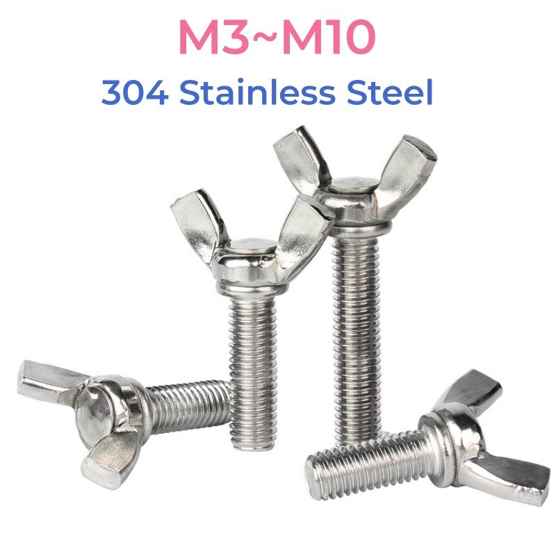 304 Stainless Steel Butterfly Bolt M3 M4 M5 M6 M8 M10 Wing Bolt Thumb ...