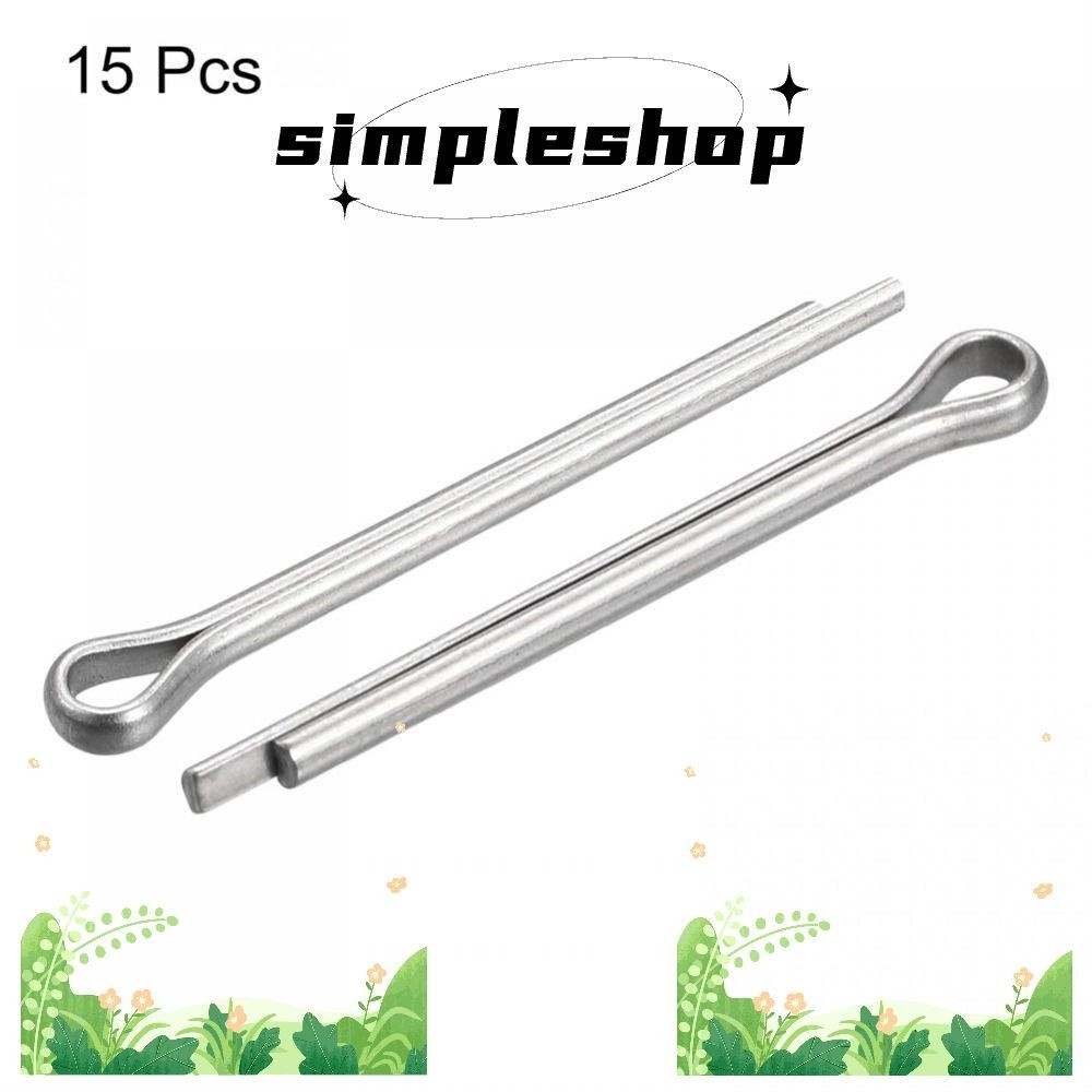 SIMPLE 15Pcs Split Cotter Pins, 304 Stainless Steel Silver Tone Clip ...