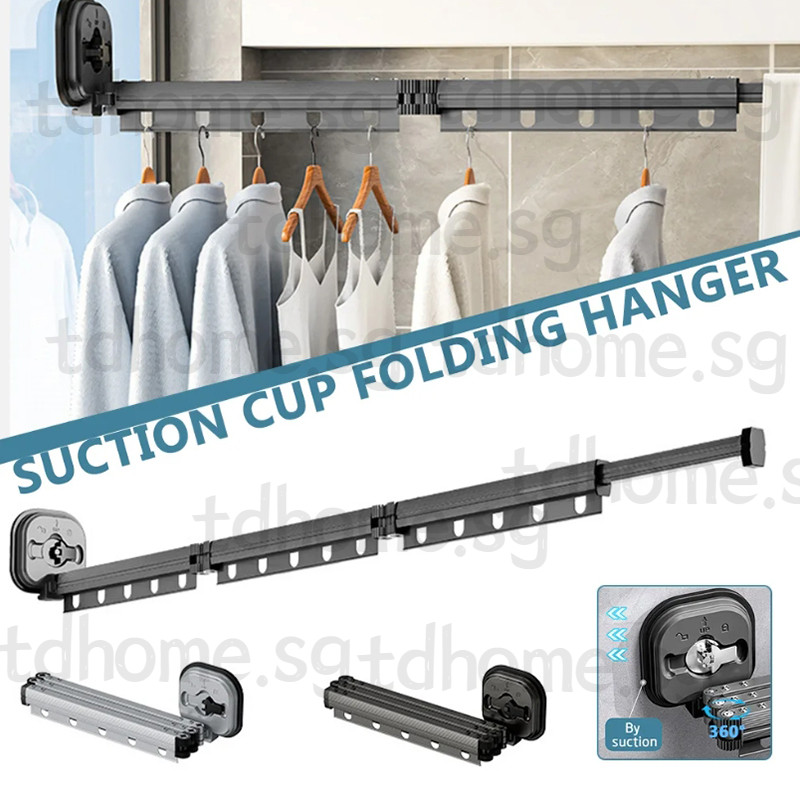 【SG Stock】Retractable Drying Rack Clothes Drying Rack Non Punching ...