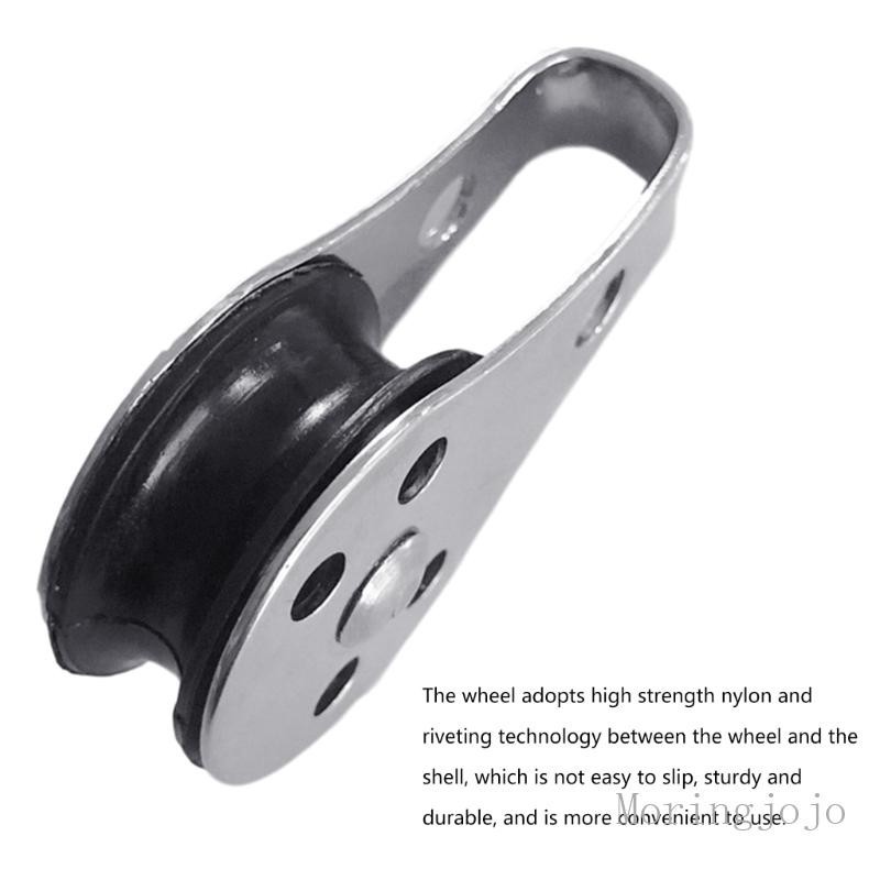 JoJo 2Pcs 316 Stainless Steel Single Pulley Heavy Duty Cable Wire Rope ...