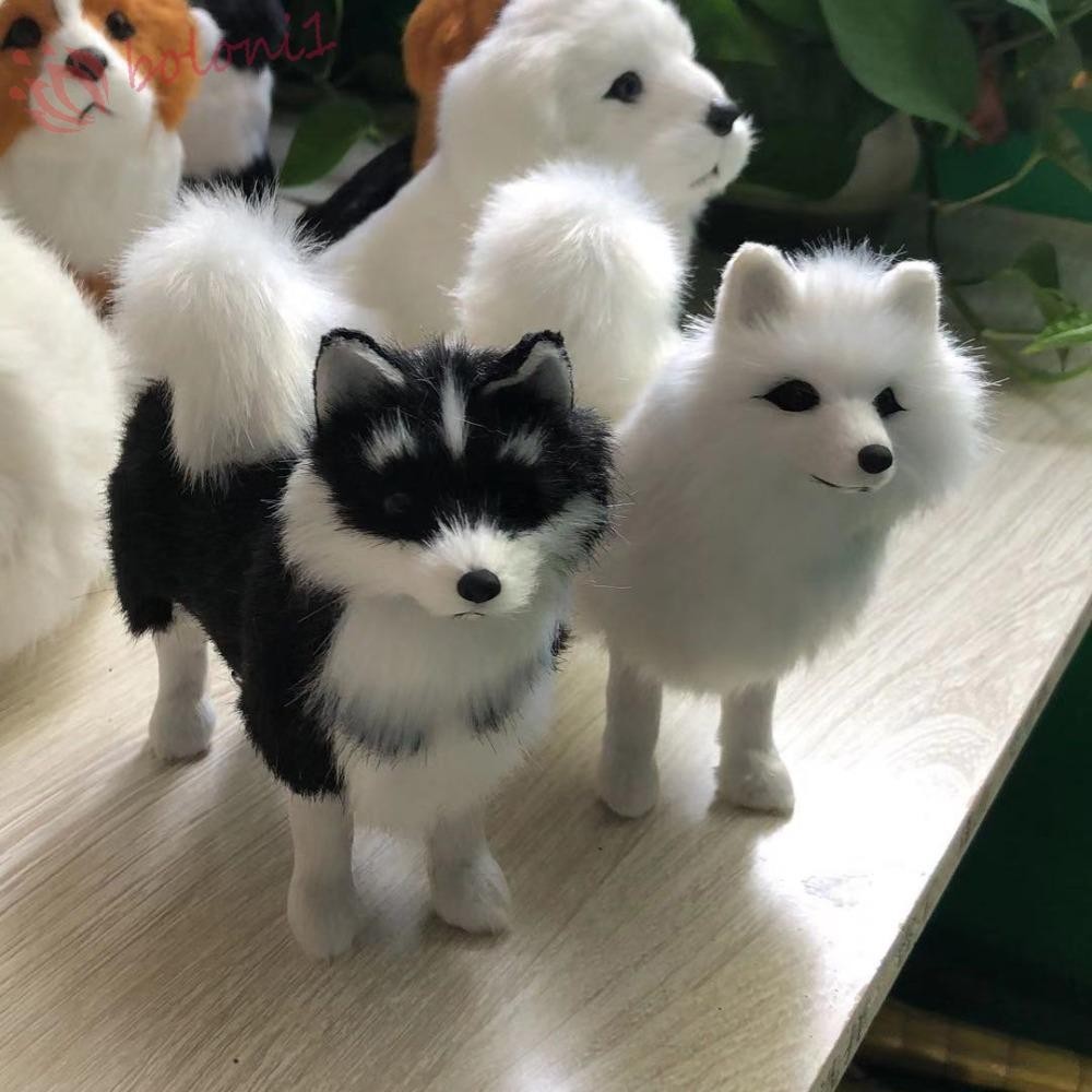 [READY STOCK] Cute Husky Plush Toy, Animal Lifelike Simulated Dog ...