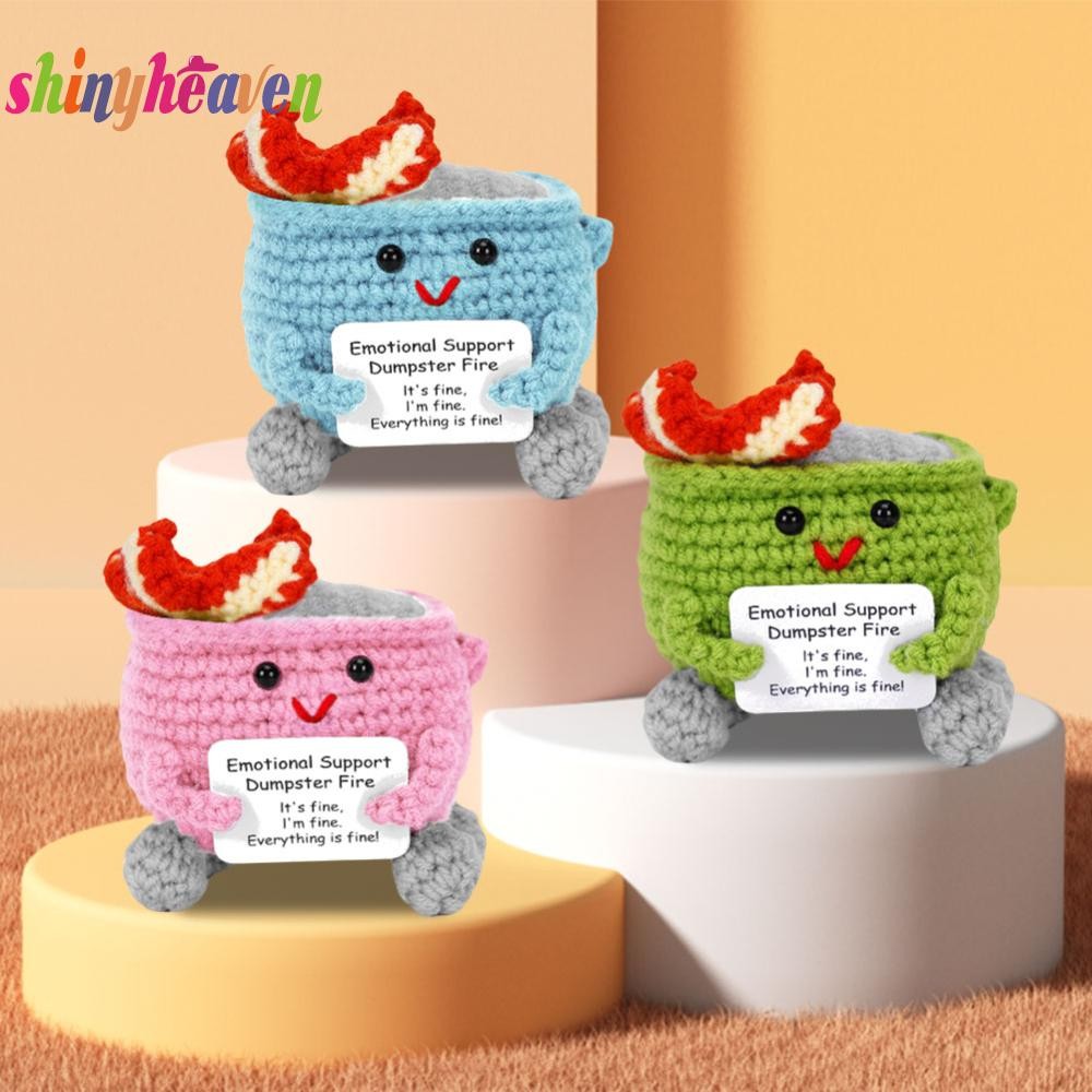 Emotional Support Dumpster Fire Cute Positive Crochet Dumpster Fire ...