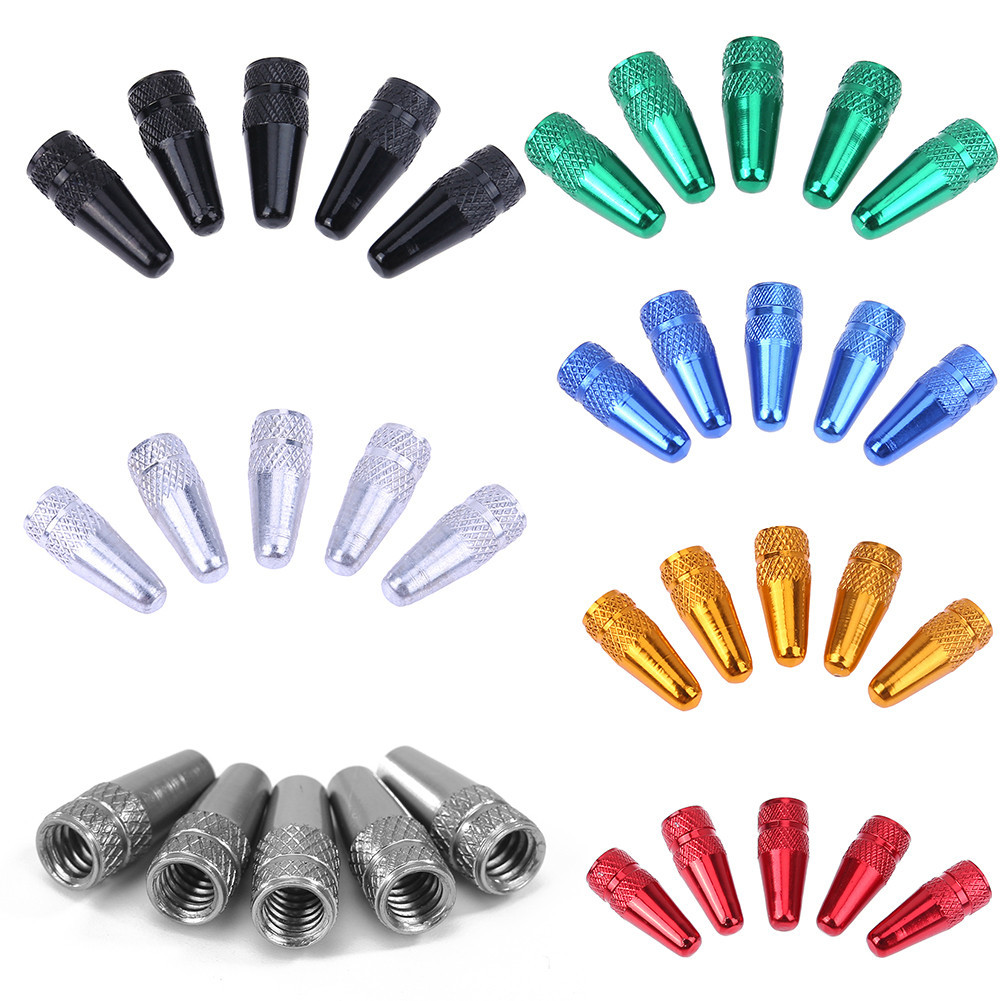 5pcs Bicycle Presta High Aluminium Pressure Valve Caps Dust Covers to ...