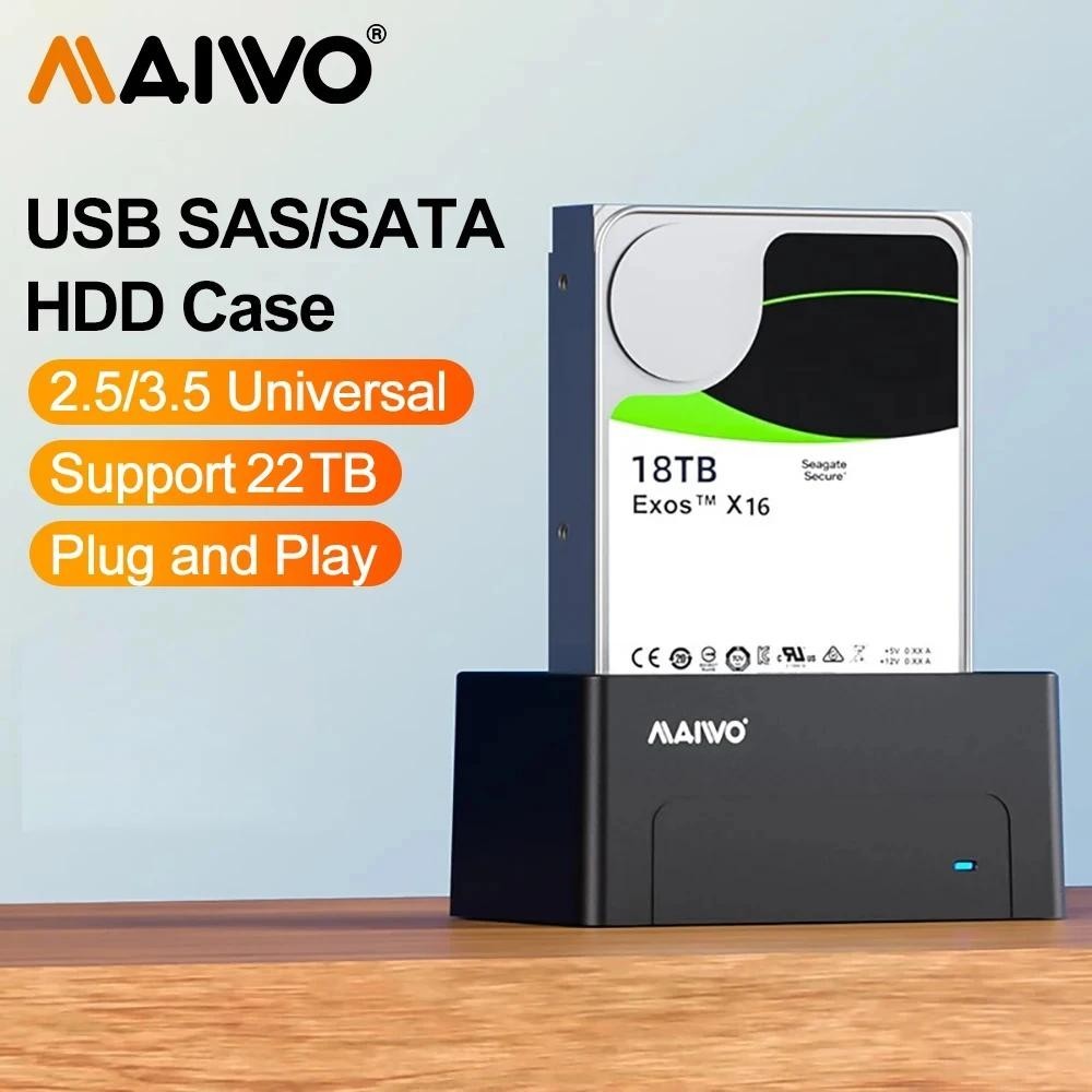 MAIWO SAS HDD Docking Station 5Gbps with UASP 22TB Capacity SATA to USB ...