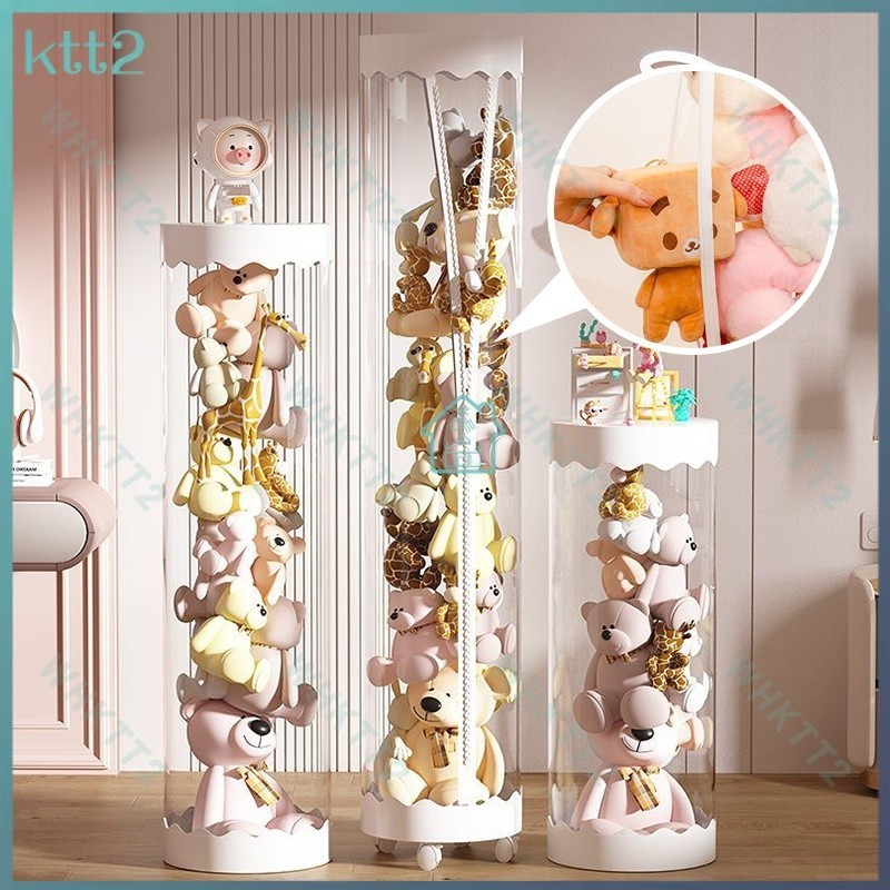 Doll storage bucket upgrade zipper transparent cylinder children's ...