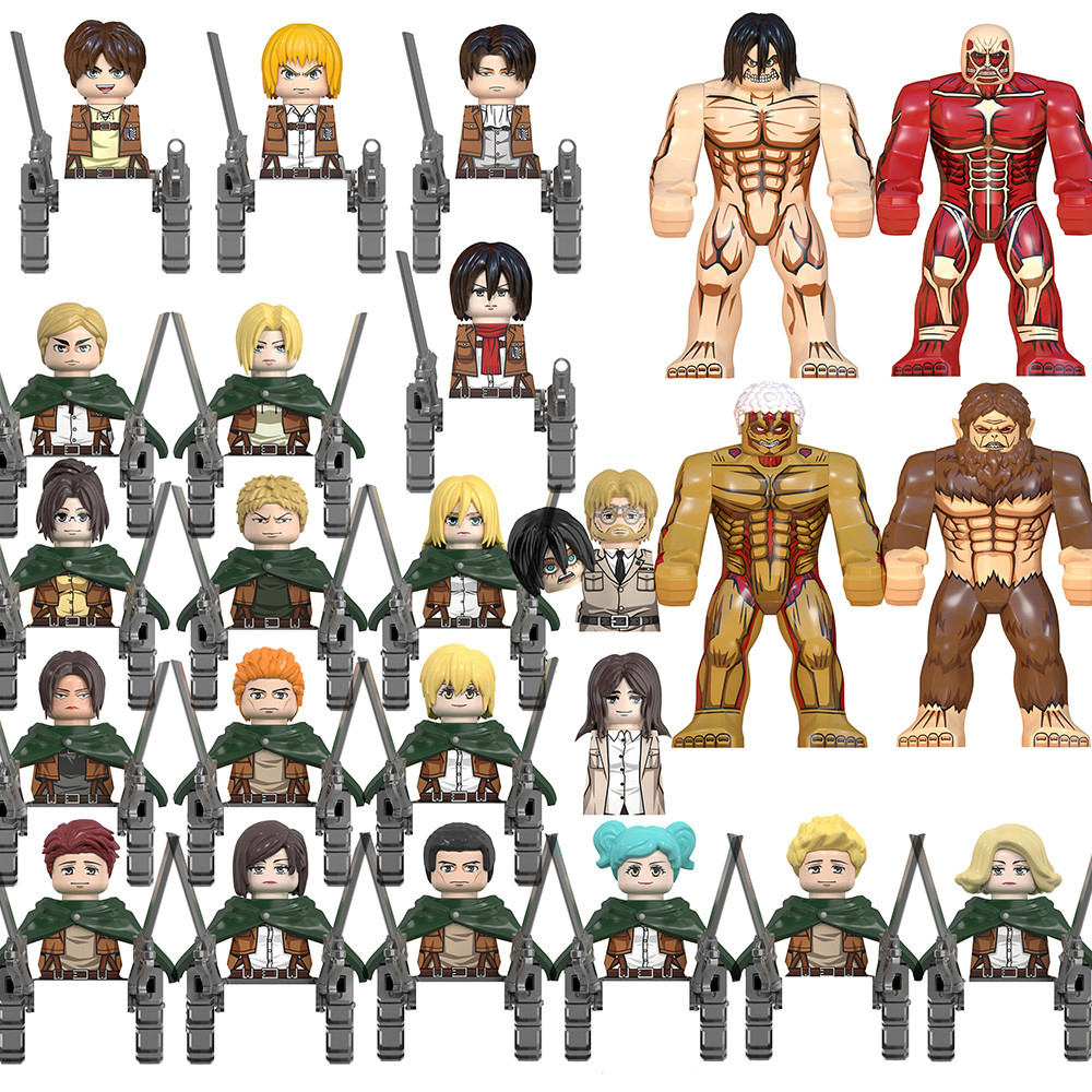 Attack on Titan Building Blocks Alan Yeager Figures Toy Levi Ackerman ...