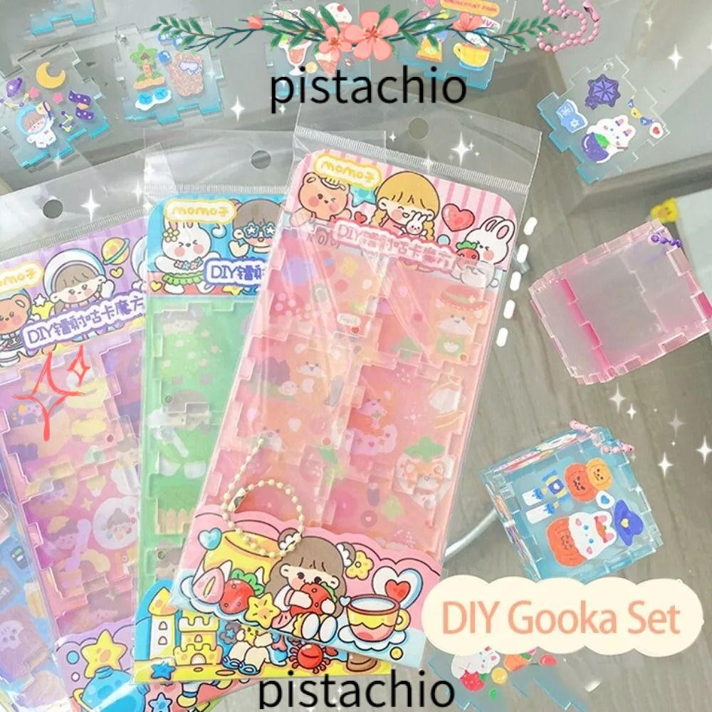 PISTA Gooka Set, Handmade Transparent Goo Card Sticker, DIY Acrylic ...
