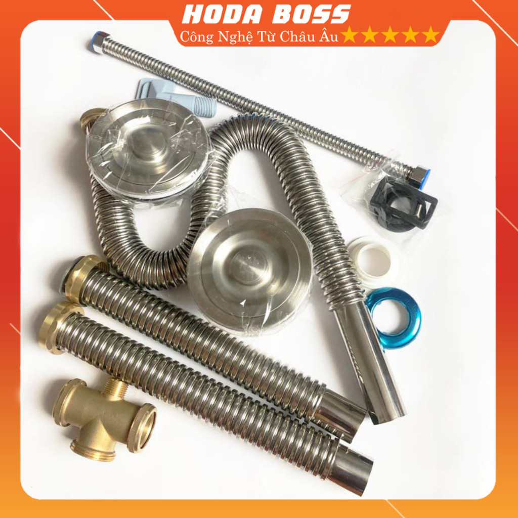 304 Stainless Steel Siphon for 2-hole sink, HODABOSS sink drain ...